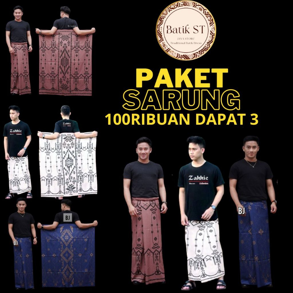 Jual (COD) PAKET USAHA 3 PCS 100K-BEBAS PILIH MOTIF SARUNG BATIK ...
