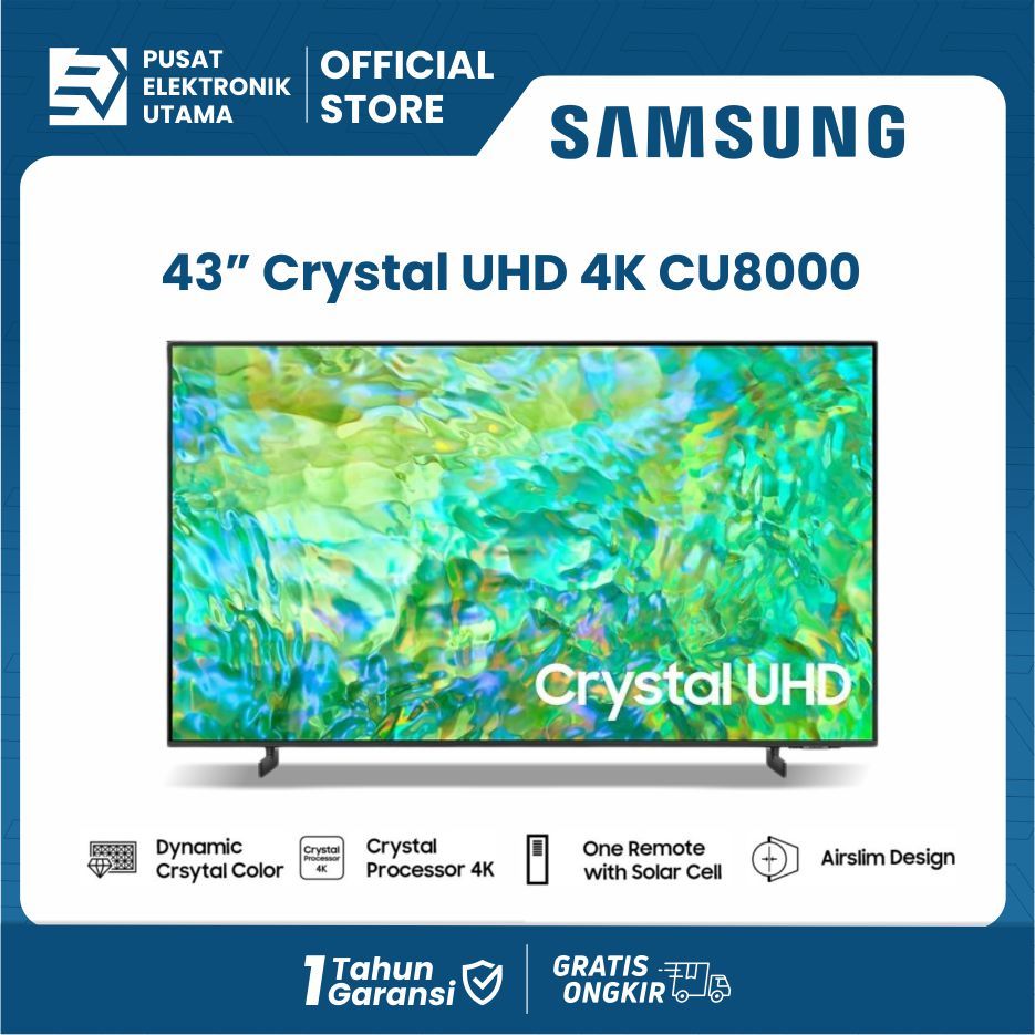 Jual SAMSUNG UA43CU8000 LED TV CRYSTAL UHD 4K 43 INCH | Shopee Indonesia