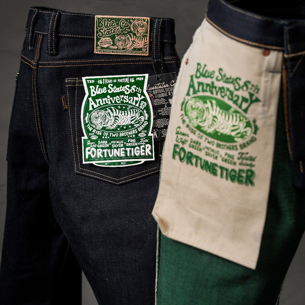 Jual Heavyweight Raw Selvedge Denim Pants - 23 oz Green Weft Fortune ...