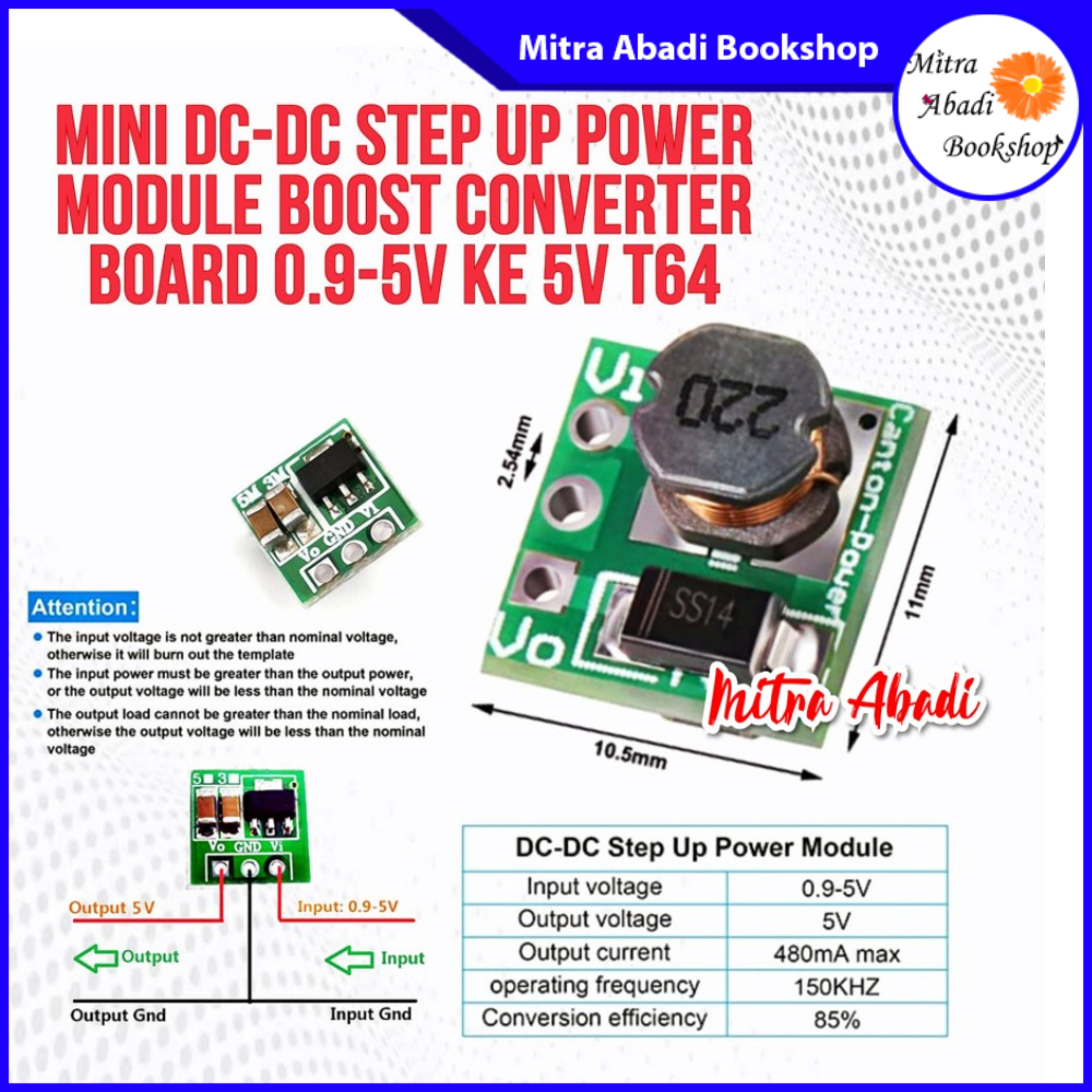 Jual Mini DC-DC Step UP Power Module Boost Converter Board 0.9-5V ke 5V ...