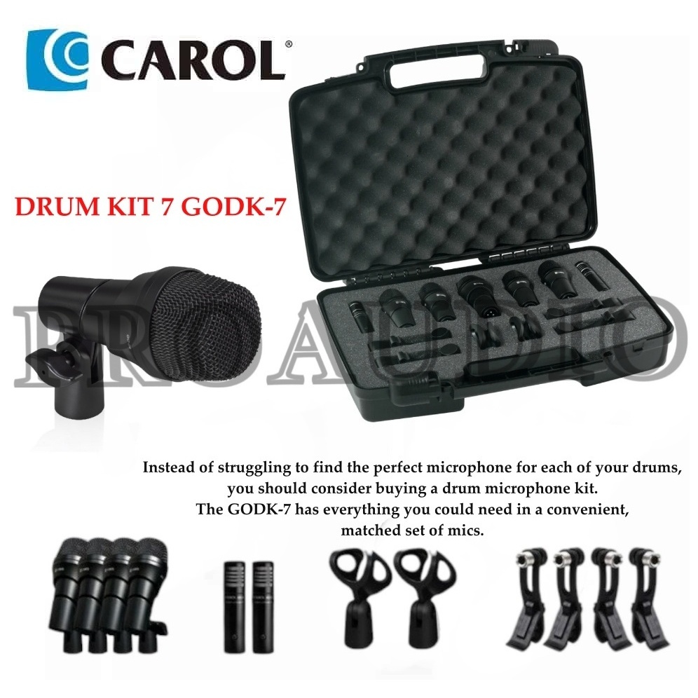 Jual MICROPHONE CAROL GO DRUM KIT-7 MIC DRUM GODK 7 / KIT 7 ISI 7 ORIGINAL | Shopee Indonesia