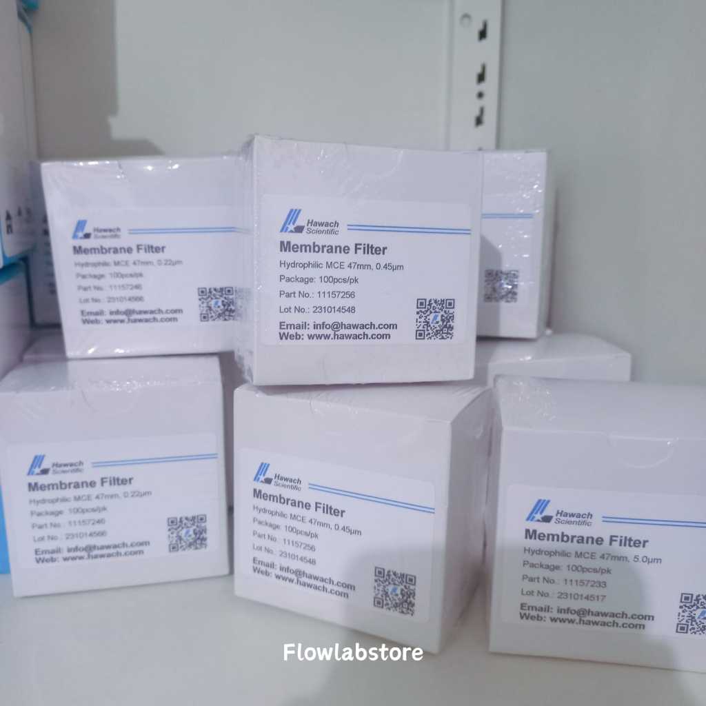 Jual MCE Membrane Filter Hydrophilic 47mm 0,45um HAWACH Isi 100pcs/pak ...
