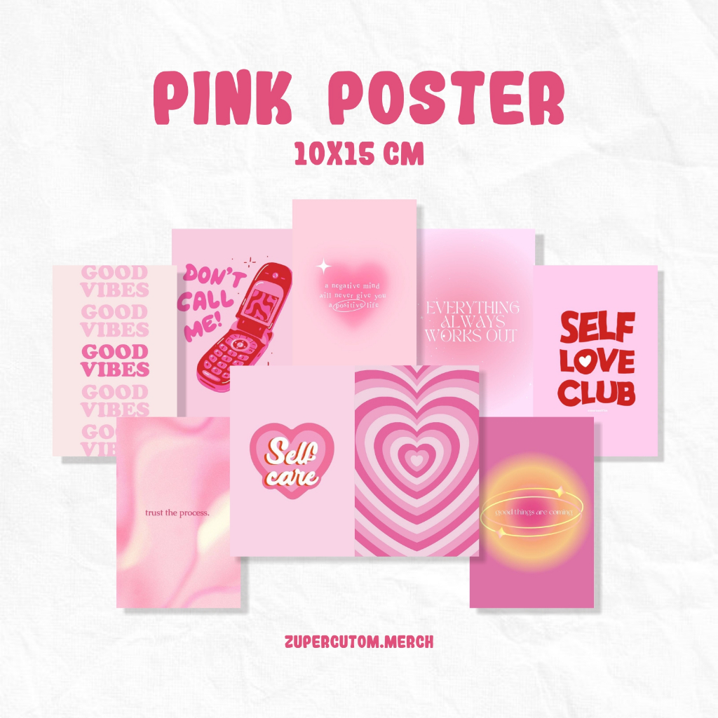 Jual POSTER PINK Aesthetic | 9PCS Poster 4R | Poster aesthetic | Shopee ...