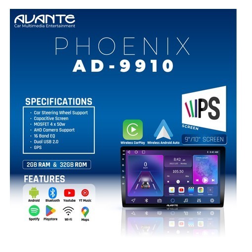 Jual Head Unit Android Avante AD-9910 Pheonix 9 inch / 10 inch RAM 2 ...