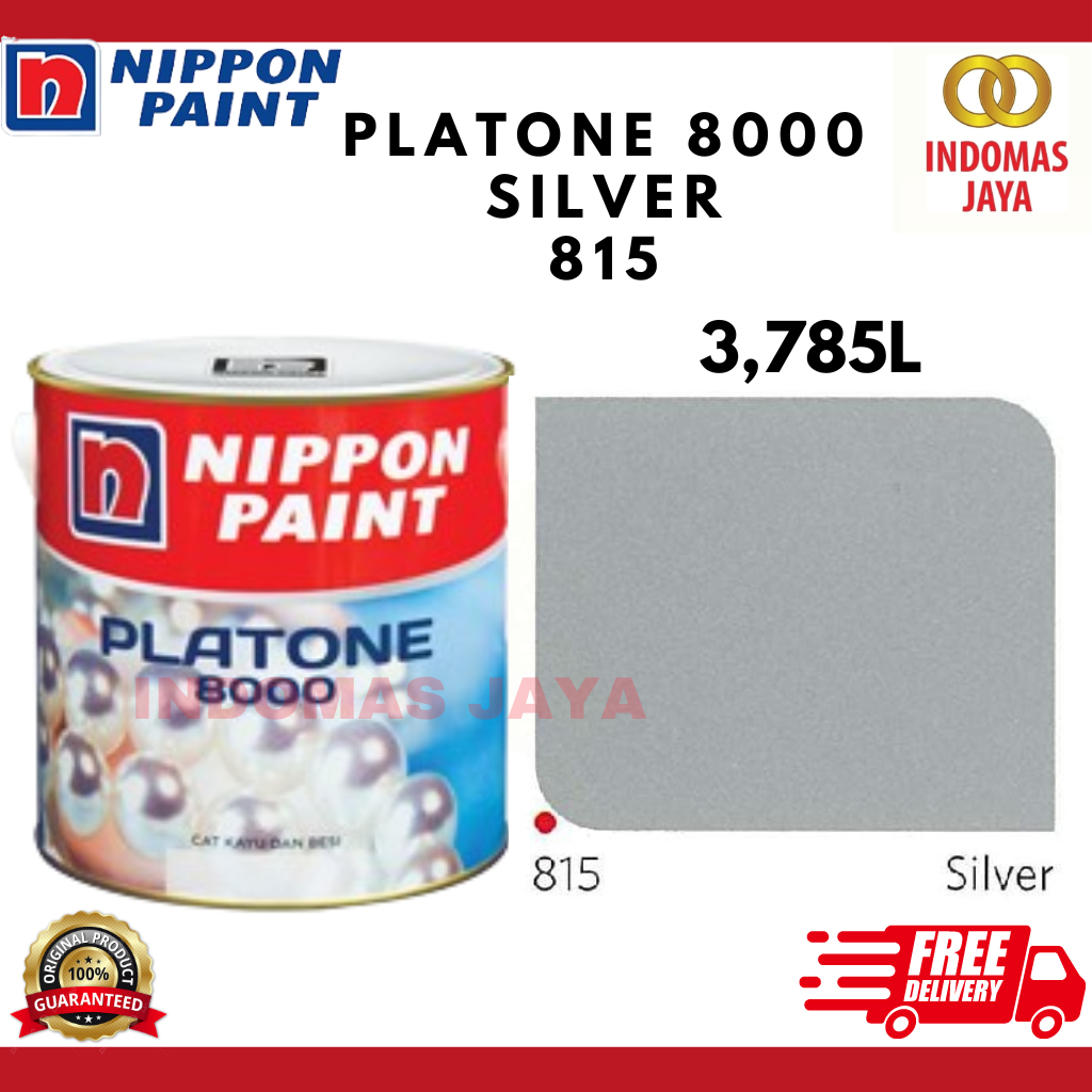 Jual NIPPON PAINT PLATONE 8000 SILVER 815 3,785L | Shopee Indonesia