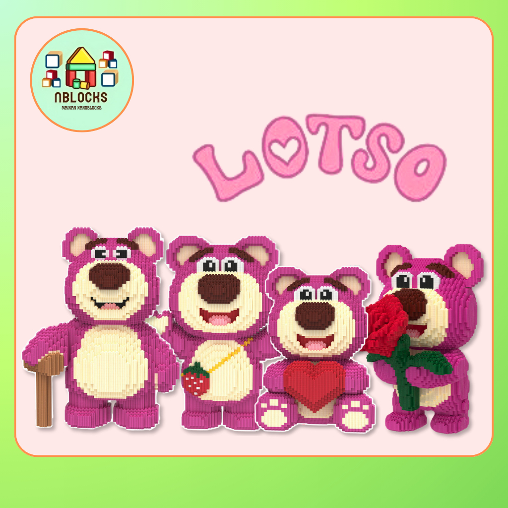 Jual Nano Blocks Lotso Bear BIG 3D Model, Mainan Blok Susun, , Dekorasi ...