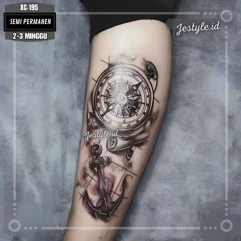 Jual [XC-195] Semi Permanent Tattoo Tahan Lama 2-3 Minggu Motif kompas ...