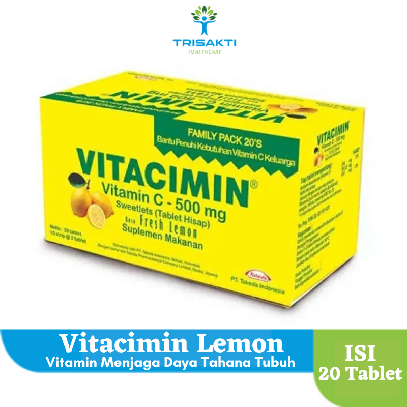 Jual VITACIMIN 500 MG TABLET HISAP VITAMIN C ISI 10 STRIP | Shopee ...