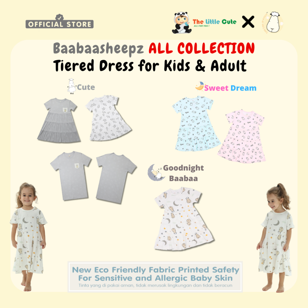 Jual Baabaasheepz Tiered Dress Sweet Dream Cute Goodnight Baabaa For ...