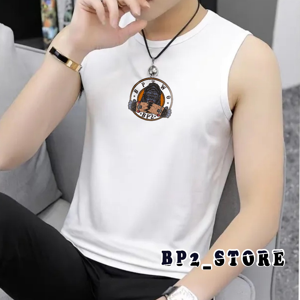 Jual Bisa Cod / Singlet Pria Logo Bp Two / Baju Basket Pria / Kaos Tanpa Lengan Pria / Kaos ...