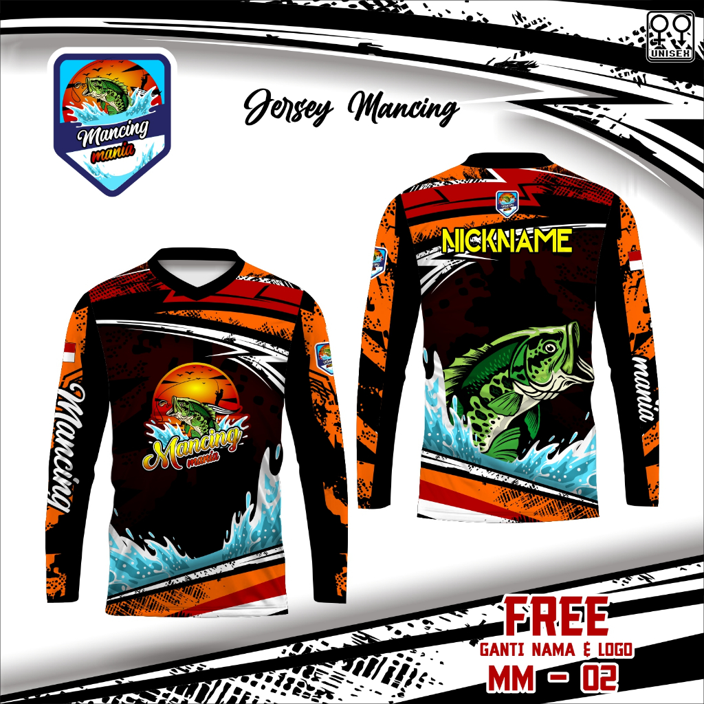 Jual jersey mancing mania lengan panjang baju mancing free nama kaos ...