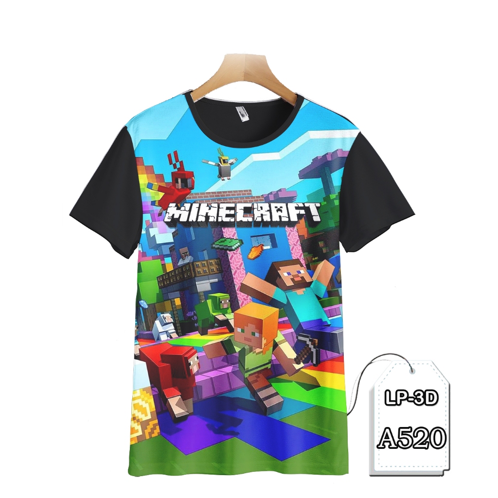 Jual Baju Minecraft Kaos Game Serial Anak dan Dewasa Baju 3D Fashion ...