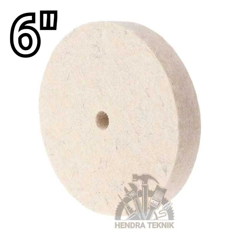 Jual WOOL POLISH 6" GRINDA DUDUK BUFFING FELT PAD 150MM NON WOVEN PUTIH ...