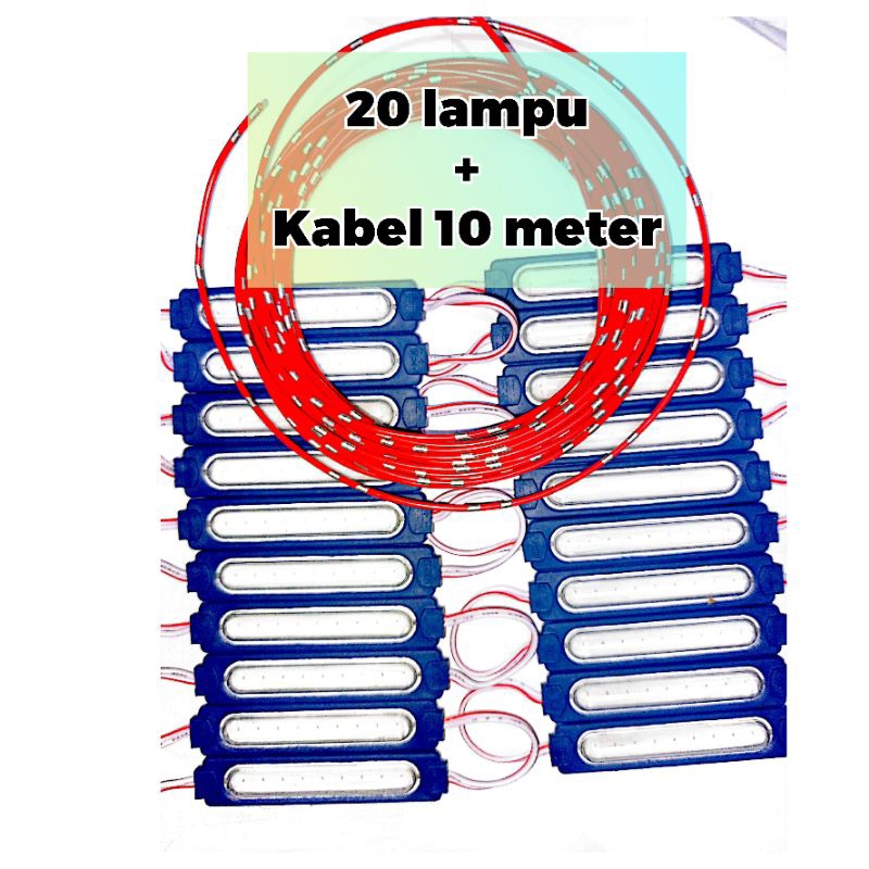 Jual 20 buah lampu LED COB plasma 9 titik 12 volt 24 volt dan kabel ...