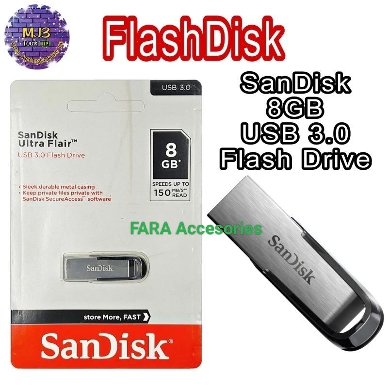 Jual Flashdisk ORI Sandisk 8GB Ultra Flair CZ73 USB 3.0 Flash Drive Kapasitas 8GB | Shopee Indonesia