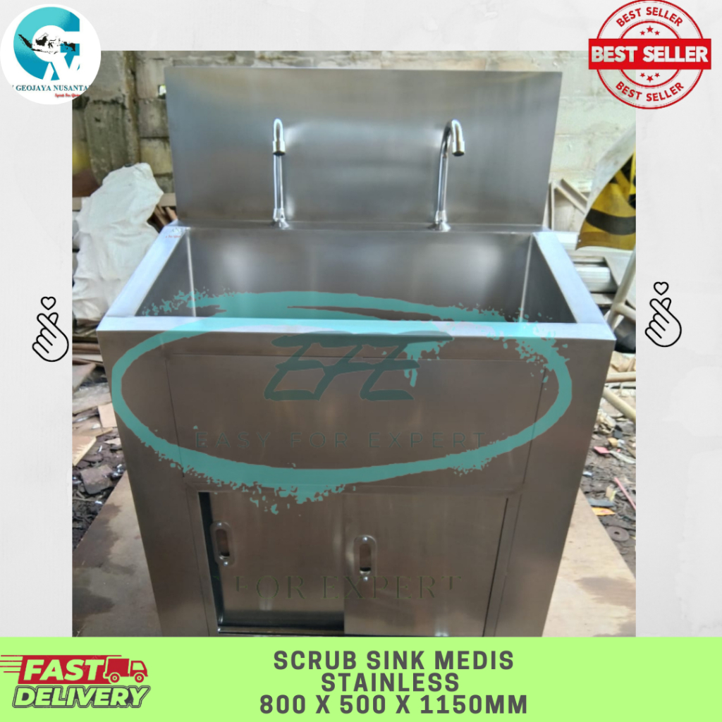 Jual SCRUB SINK ALAT SANITARY MEDIS STAINLESS 800 x 500 x 1150mm 2 ...