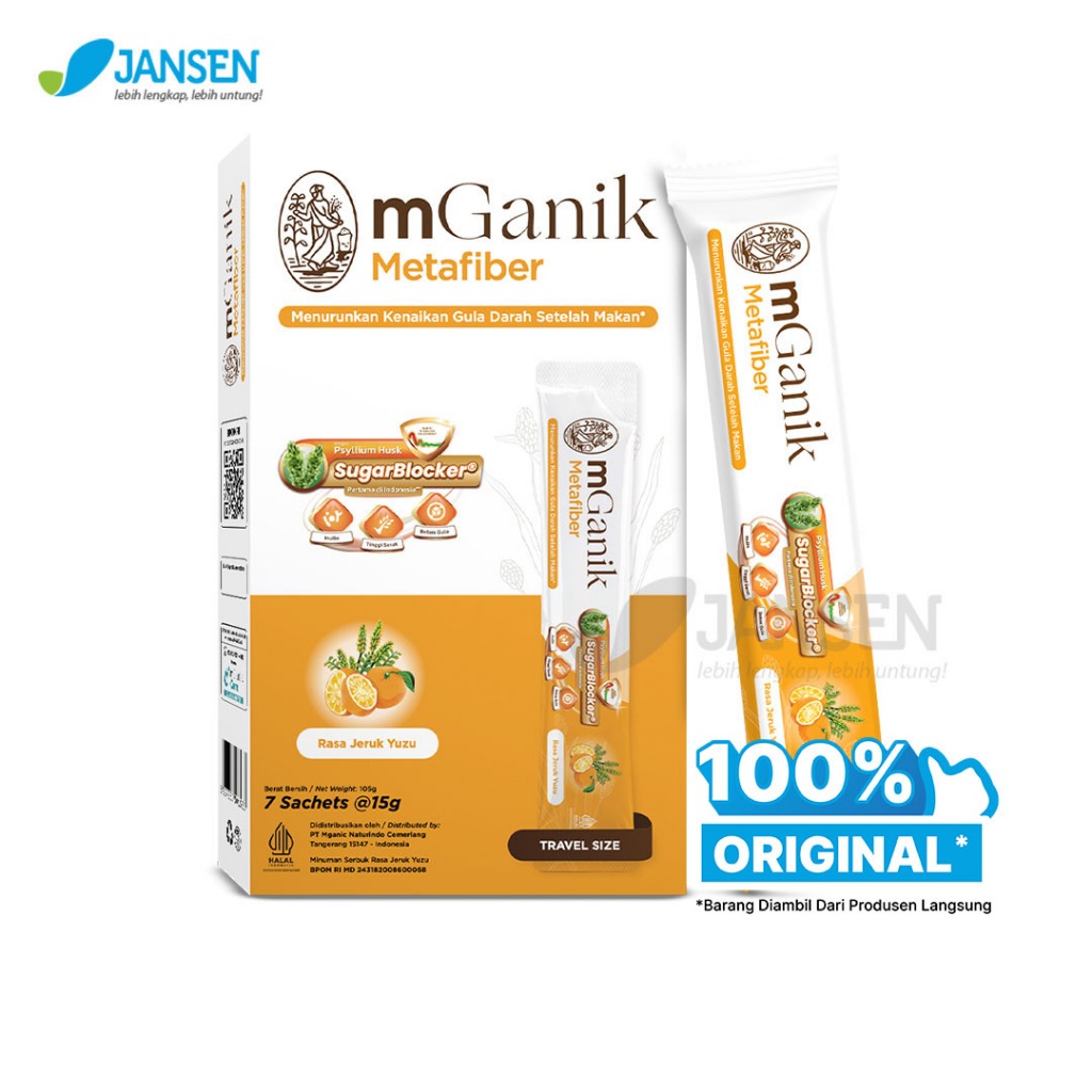 Jual mGanik Metafiber Jeruk Yuzu & Leci 7 Sachet x 15gr - Travel Size ...