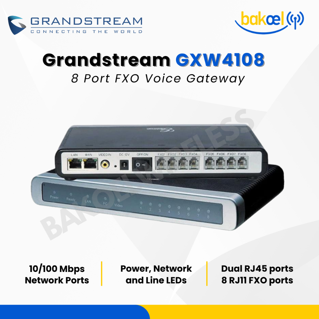 Jual Grandstream GXW4108 - 8 FXO VoIP Analog Gateway 2 Fast Ethernet ...
