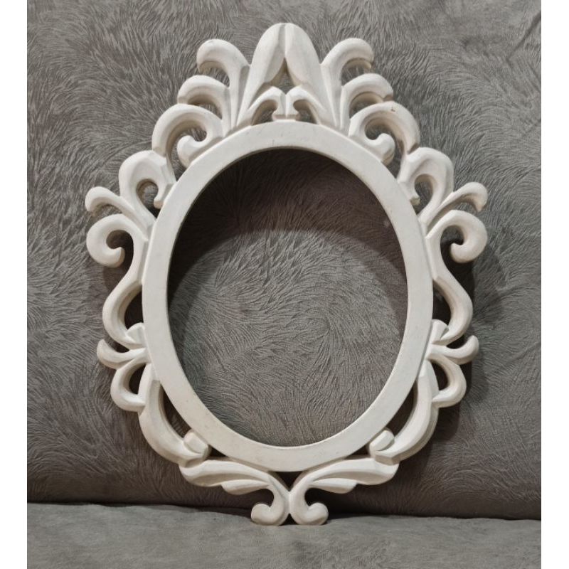 Jual Bingkai Klasik Eropa Vintage wood warna putih kusam Lawas T:30cm ...