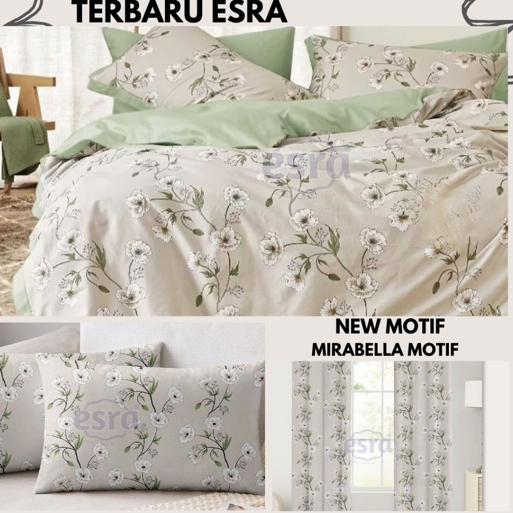 Jual SILIKI Sprei Set Katun CVC ESRA Motif Mirabella All Size | Shopee ...