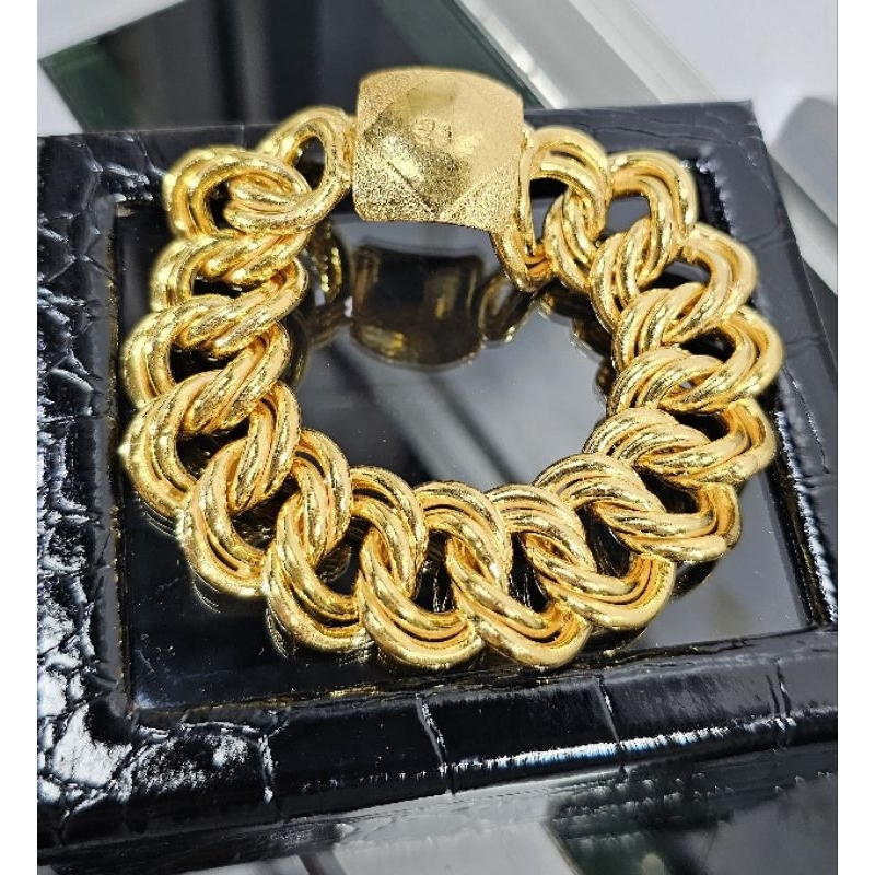 Jual gelang rantai besar sepuhan, mirip emas 100gram | Shopee Indonesia