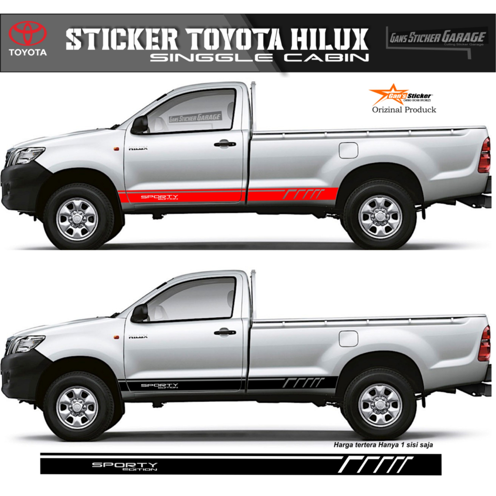 Jual STICKER HILUX SINGGEL CABIN 4X4 4X2 AKSESORIS TOYOTA HILUX ...