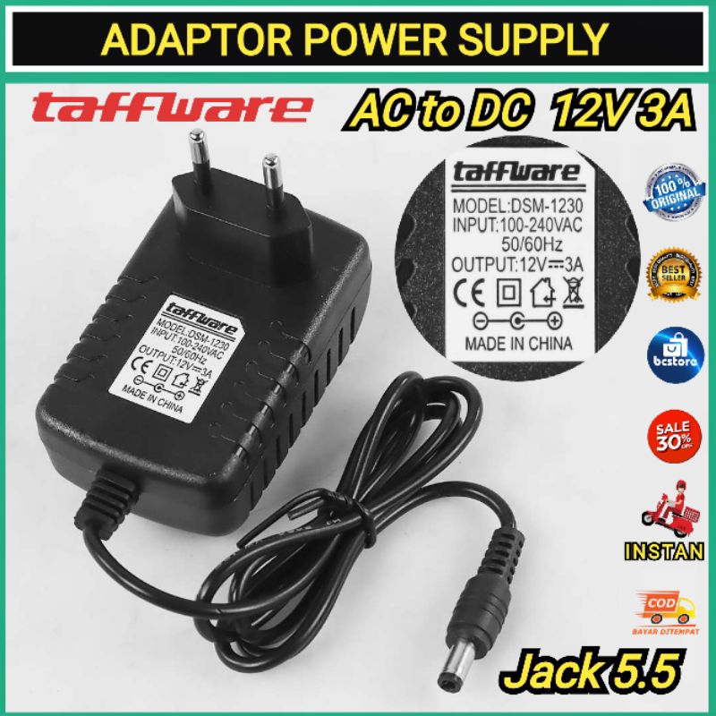 Jual Adaptor Power Supply 12V 3A Converter AC to DC 12V 3A LED Strip ...