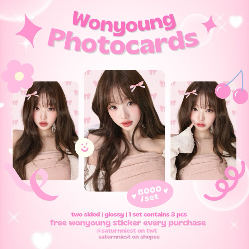 Jual (MIN CO 10 RIBU) IVE WONYOUNG FANMADE PHOTOCARD PHOTOCARDS UNOFFICIAL PINK VER KPOP ...