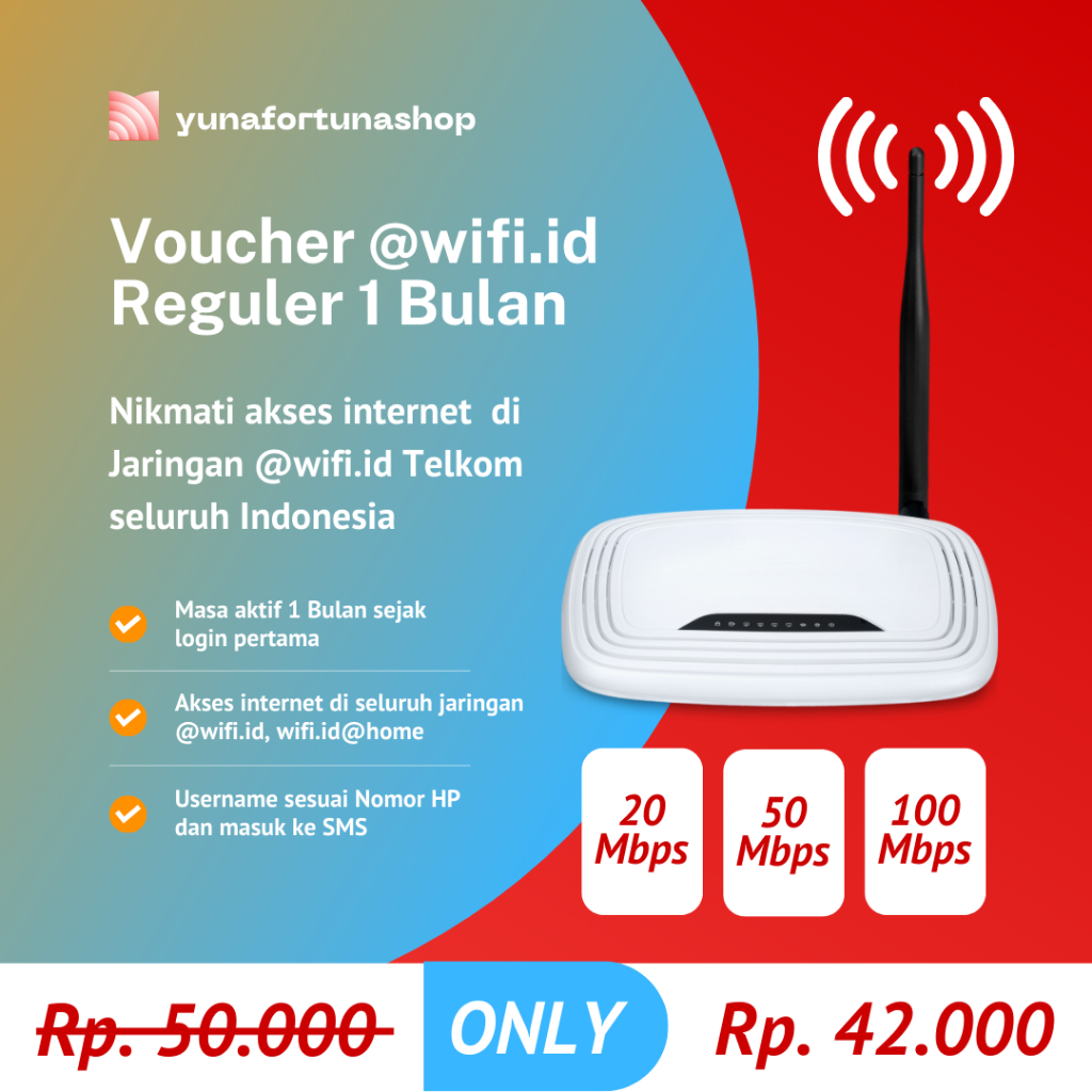 Jual Voucher wifi id REGULER 1 Bulan | Shopee Indonesia