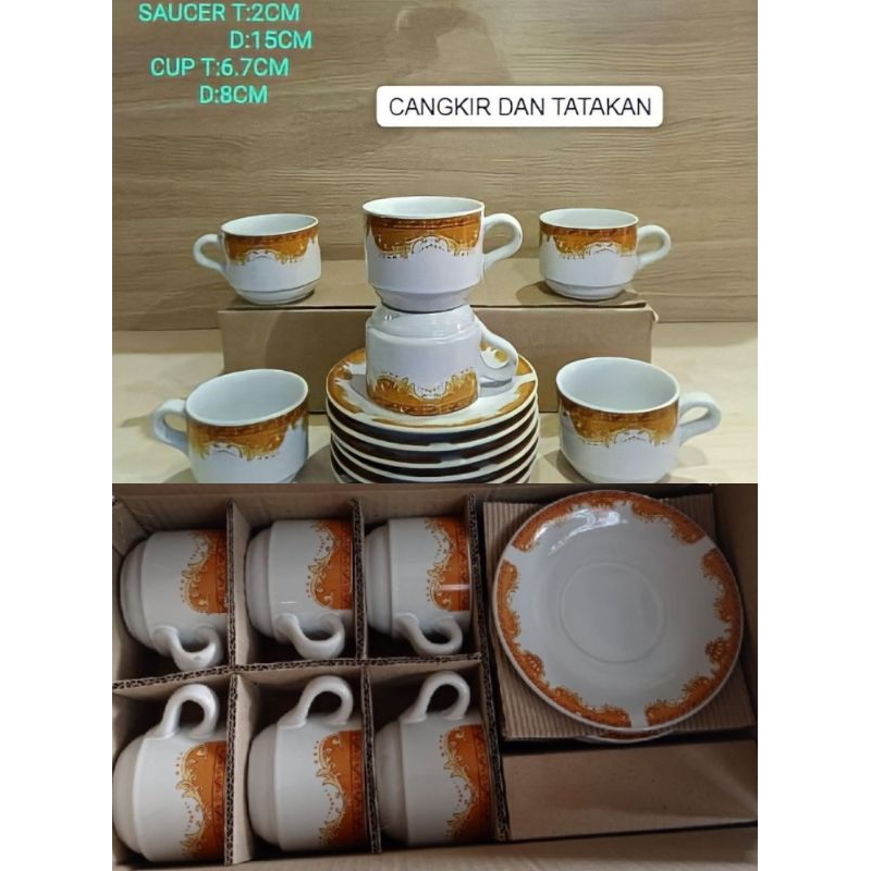 Jual Coffee Set / Tea Set / Cangkir Set Lilia 6 Cangkir + 6 tatakan ...