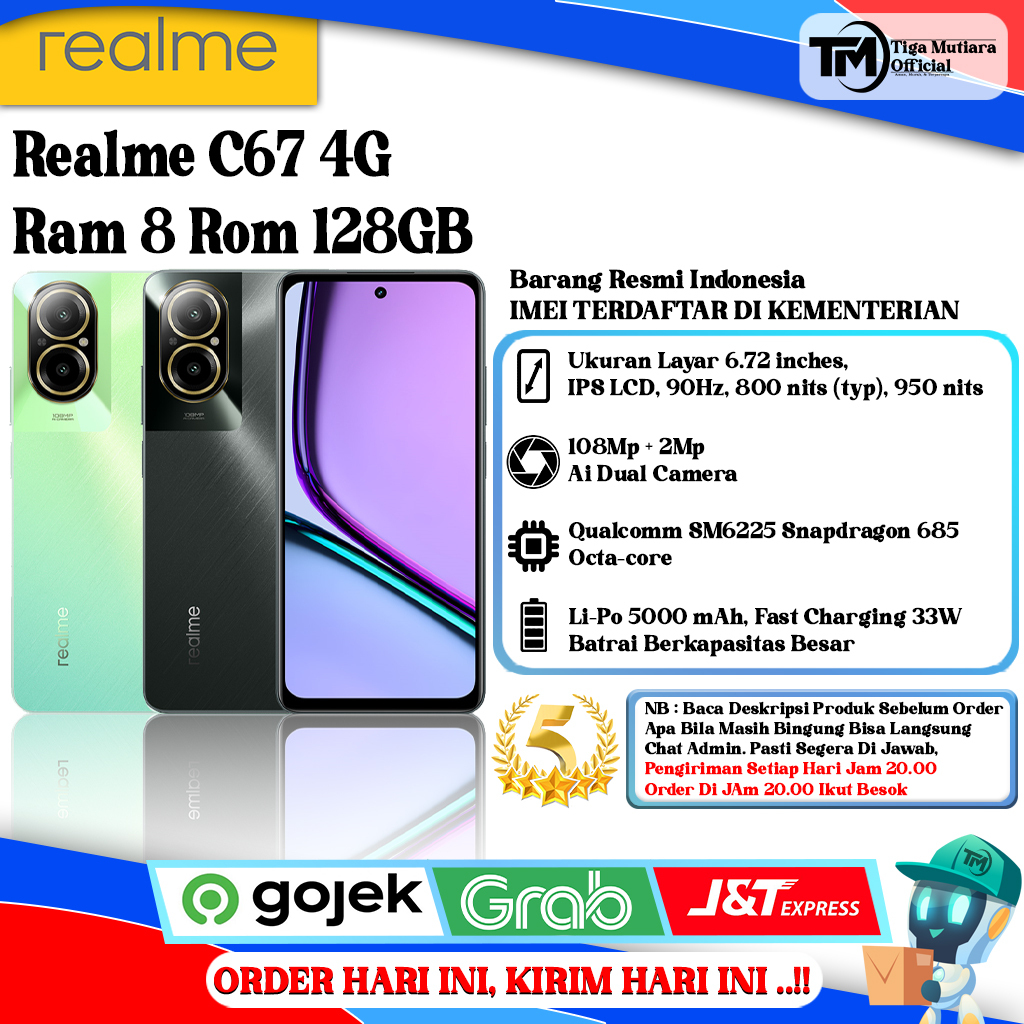 Jual Realme C67 4G Ram 8/128GB | Ram 8/256GB Segel Original & Bergaransi Resmi | Shopee Indonesia
