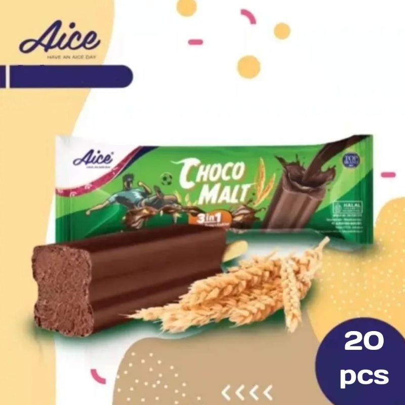 Jual Aice ice cream choco malt isi 20 pcs | Shopee Indonesia