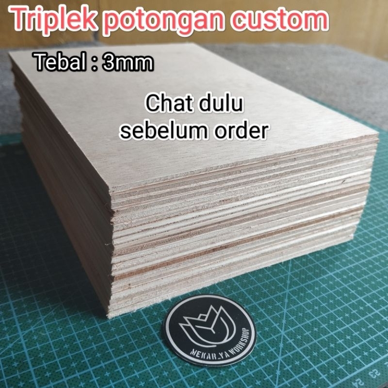 Jual (UKURAN SESUAI KEBUTUHAN) Triplek Multiplek 3mm custom potongan ...