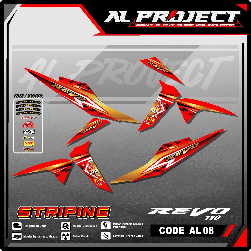 Jual Sticker Striping Revo 110 - Stiker Skotlet Lis Variasi Revo Lama ...