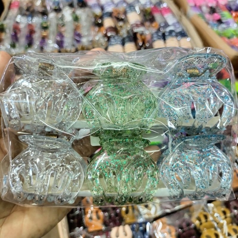 Jual ISI 6 PCS) JEPIT RAMBUT JEDAI BENING GLITER 5 JARI 5CM | Shopee Indonesia