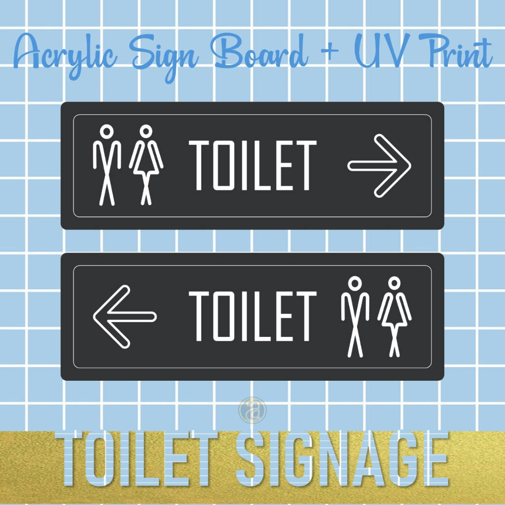 Jual arcamas - Sign toilet acrylic aesthetic 10x30cm | Toilet sign ...