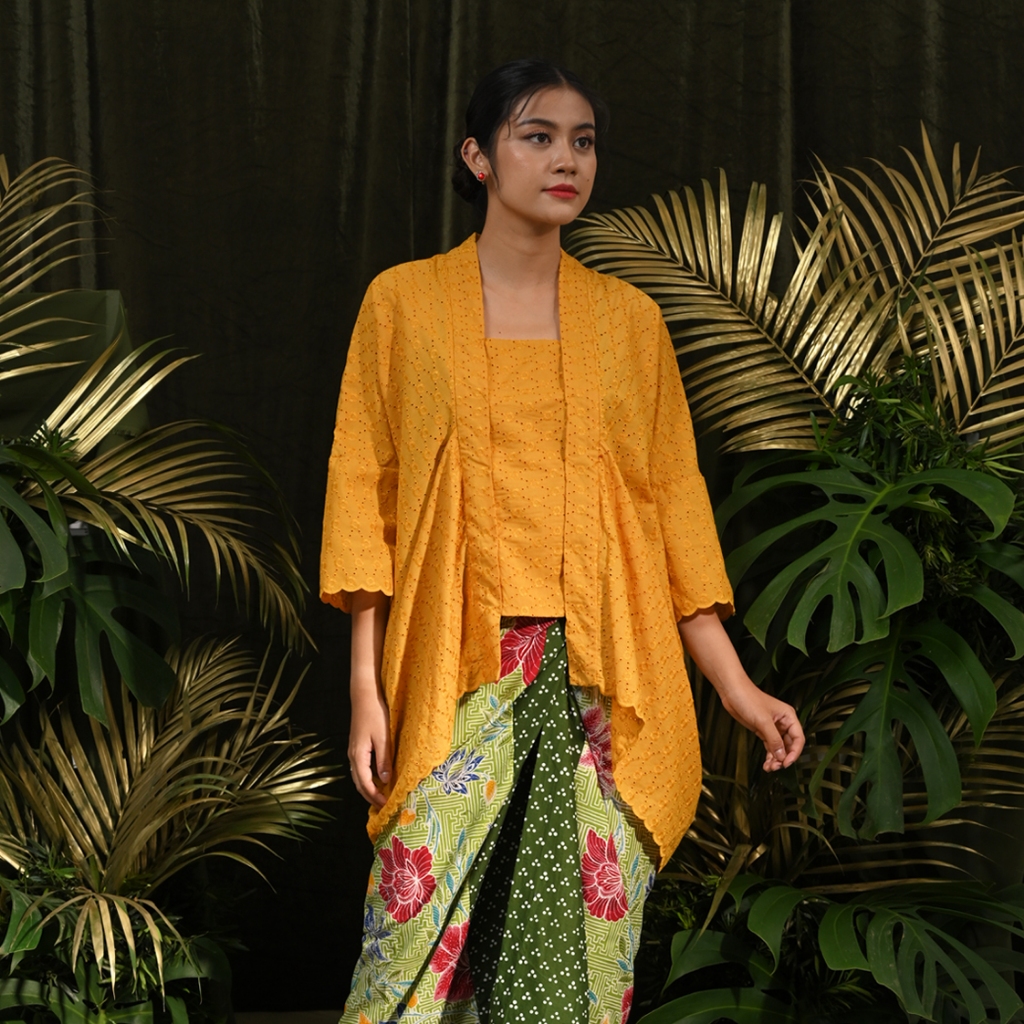 Jual NONA RARA - Kusuma Basic Rayya Yellow T2830, Baju kebaya batik ...