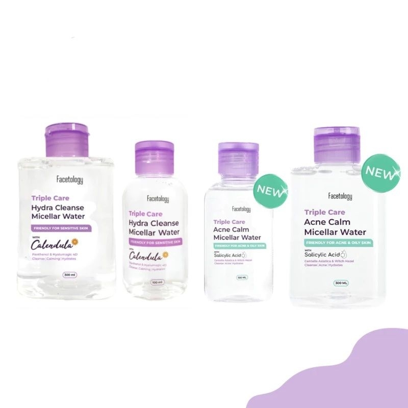 Jual Facetology Triple Care Hydra Cleanse | Acne Calm Micellar Water ...