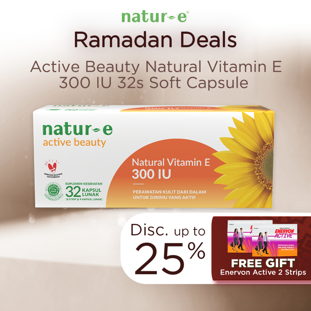 Jual Natur-E Active Beauty Natural Vitamin E 300 IU 32s Soft Capsule ...