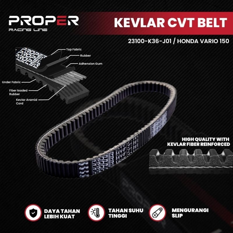 Jual KEVLAR CVT BELT HONDA VARIO 150 ESP K59 K36J LED OLD NEW LED 23100 ...
