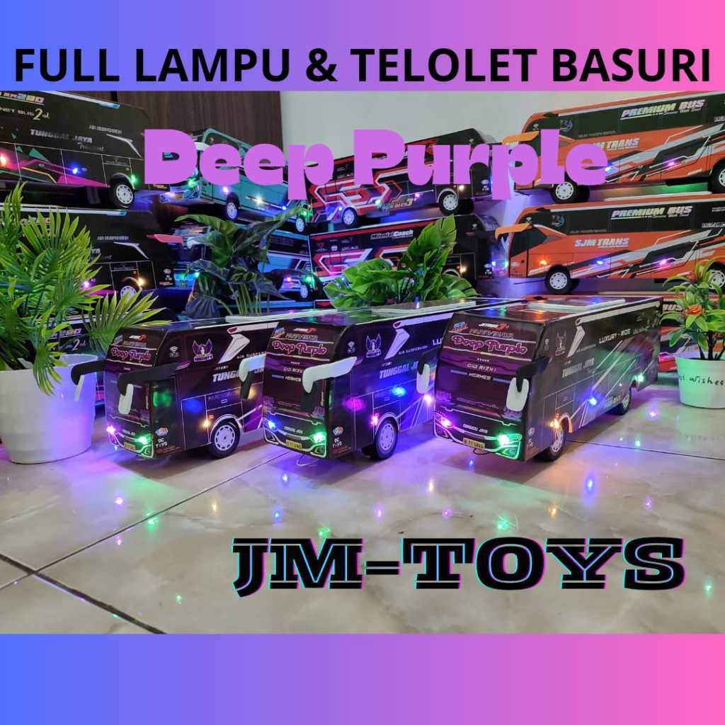 Jual MAINAN VIRAL MINIATUR BUS TELOLET BASURI DEEP PURPLE TUNGGAL JAYA TERBARU | Shopee Indonesia