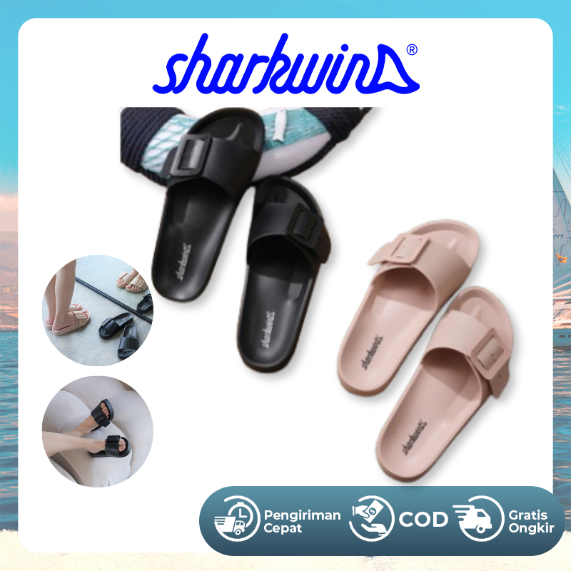 Jual Sharkwin Sandal Wanita Kekinian Sandal Jelly Selop Birkin Slide ...