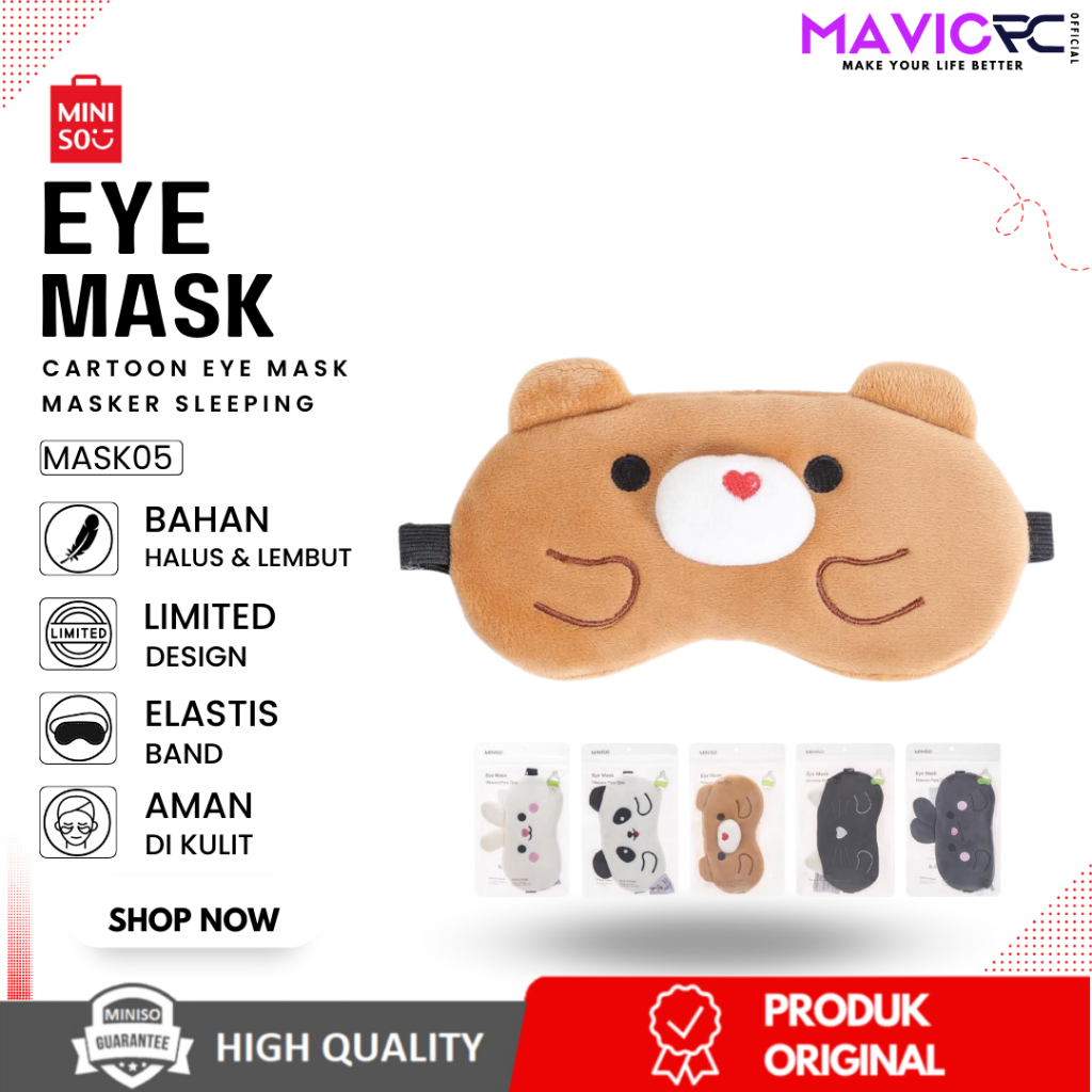 Jual MINISO Penutup Mata Eye Cover Eye Mask Tidur Masker Sleeping Cute ...
