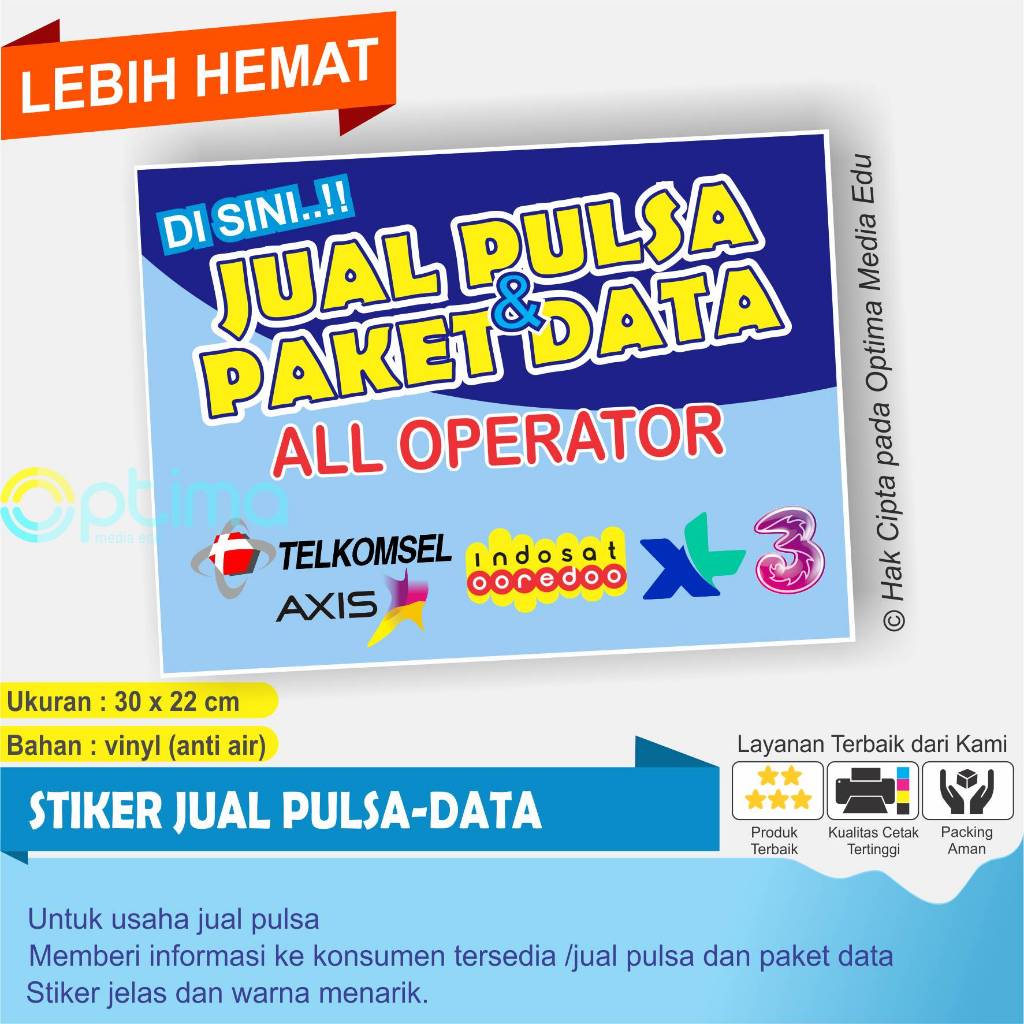 Jual CETAK STIKER JUAL PULSA DAN DATA | Shopee Indonesia