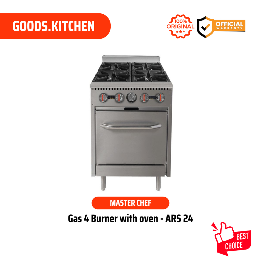 Jual Masterchef Gas 4 Burner with oven ARS 24/ Kompor 4 Burner | Shopee ...
