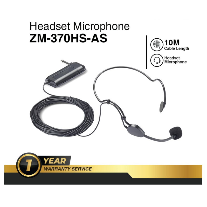 Jual TOA ZM-370HS-AS Headset Microphone Kabel Imam Mic Kepala | Shopee ...