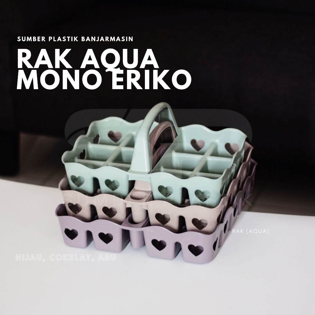 Jual Rak Aqua Mono Eriko 12 16 20 Lubang Slot Wadah Gelas Plastik ...