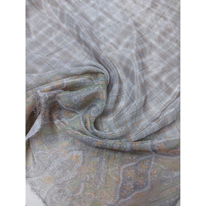 Jual Kain bahan Chiffon silk salju motif/bahan sifon silk salju murah ...