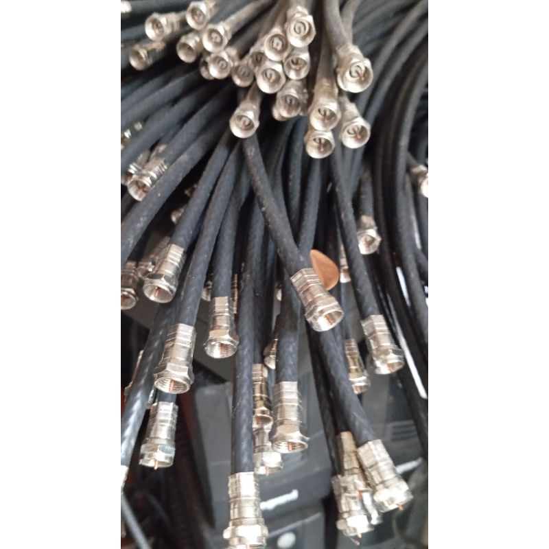 Jual kabel coaxial rg6 kabel antena 120cm kabel parabola dengan konektor | Shopee Indonesia