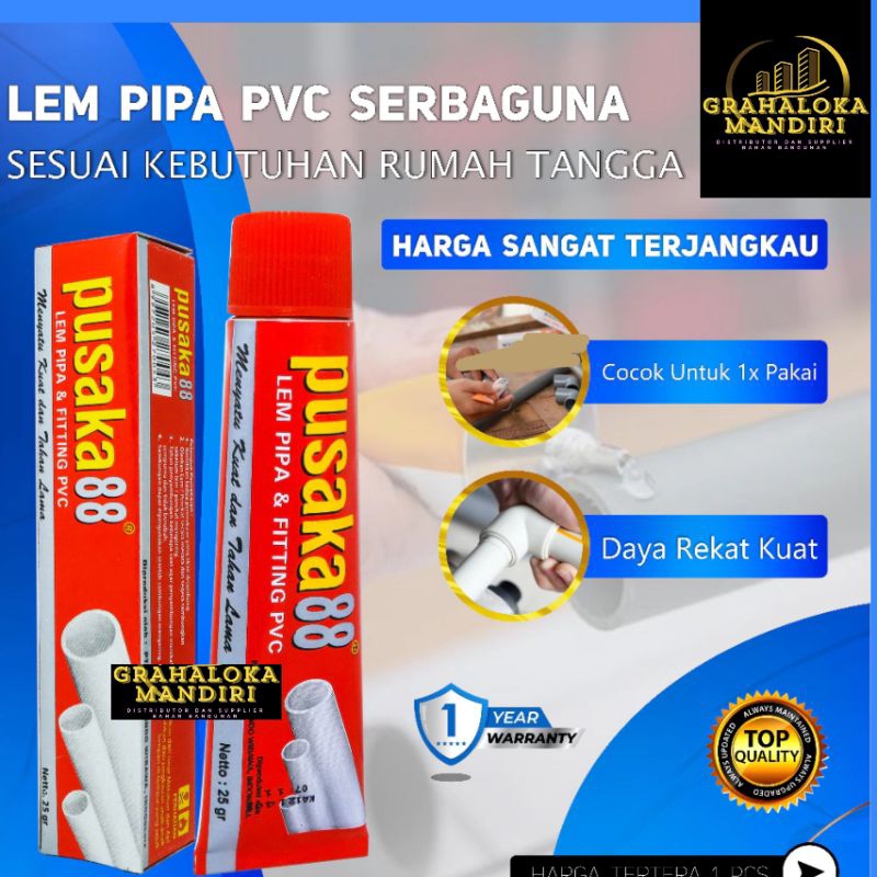 Jual Lem pipa pvc Merk Pusaka 88 Tube | Lem untuk pipa pvc serbaguna ...